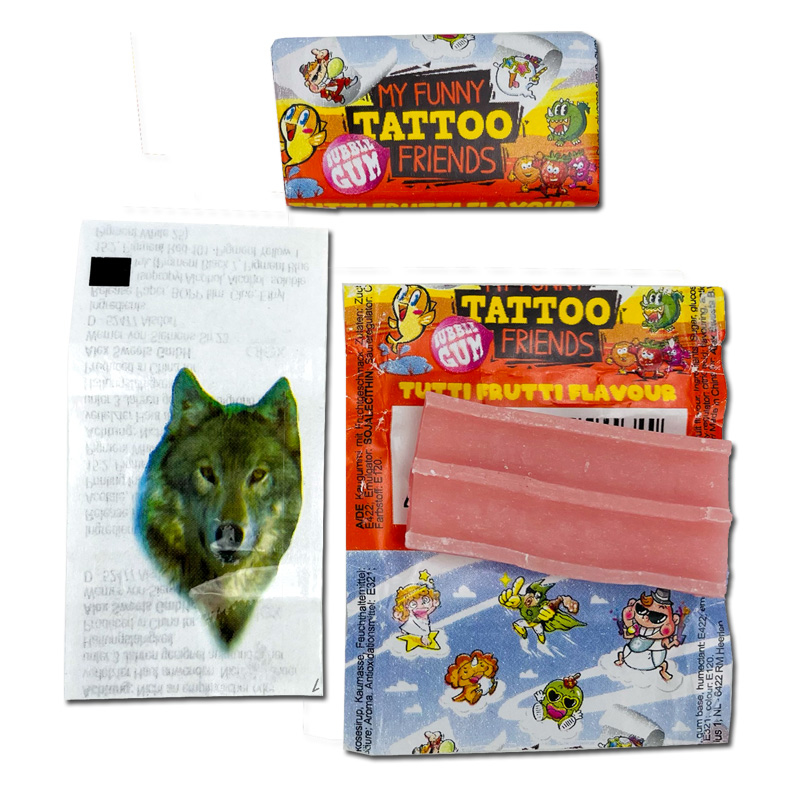 Marinor AS. Tatoo Tiger Bubble Gum + Sticker